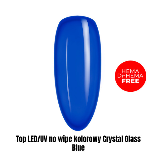 Top LED/UV no wipe kolorowy Crystal Glass Blue HEMA/Di-HEMA Free 1kg